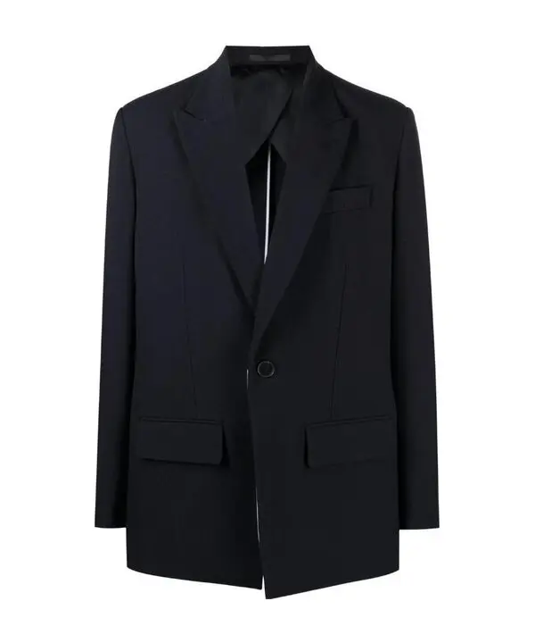 Valentino Garavani Single-breasted Long-sleeved Blazer - Black