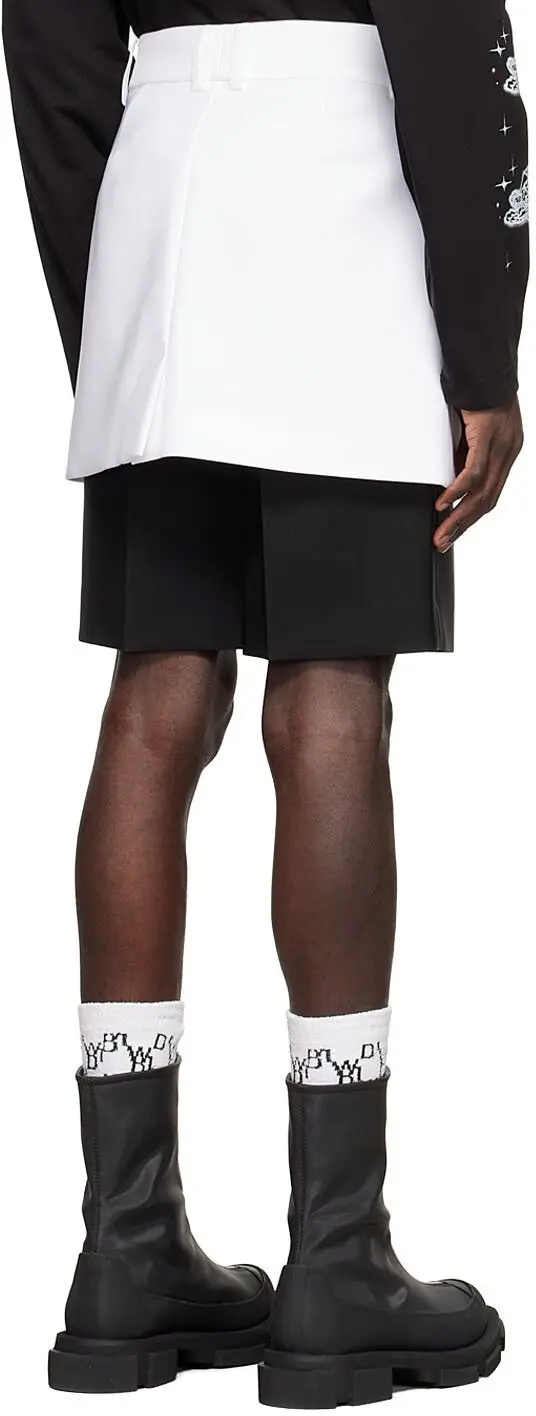 We11Done Paneled High-rise Shorts With Buckle Detail