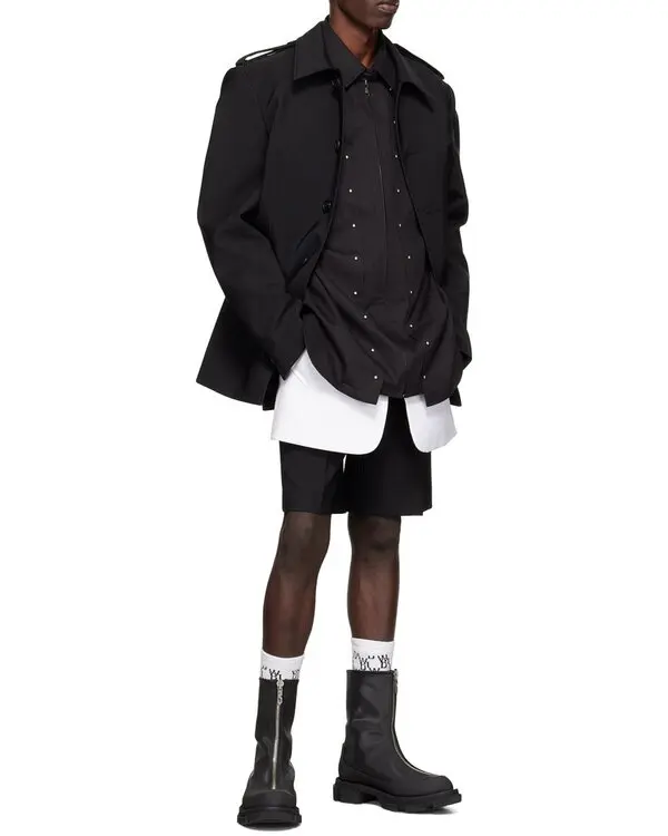 We11Done Paneled High-rise Shorts With Buckle Detail