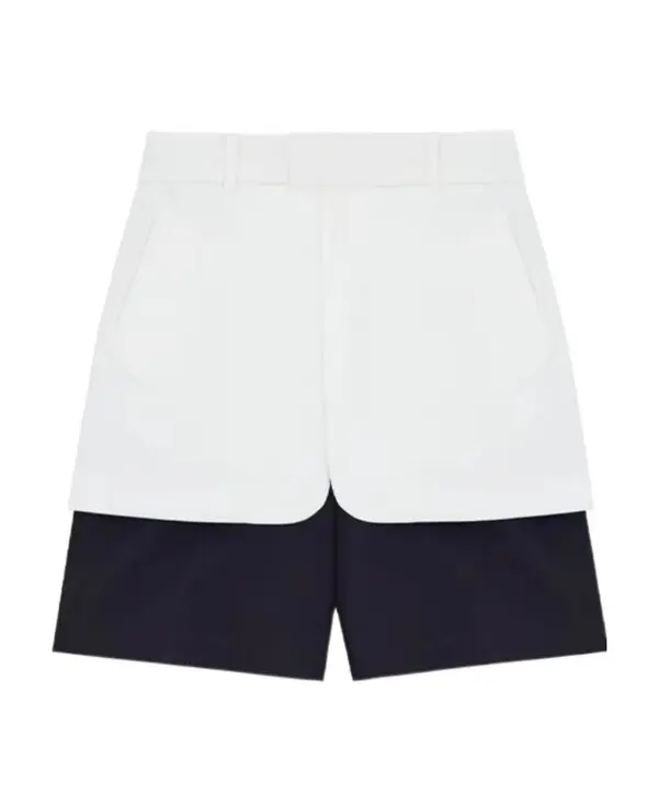 We11Done Paneled High-rise Shorts With Buckle Detail - White