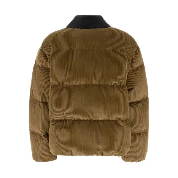 Miu Miu Quilted Leather Collared Zip Up Jacket