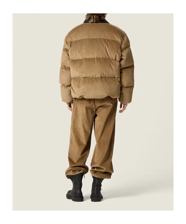 Miu Miu Quilted Leather Collared Zip Up Jacket
