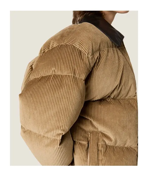 Miu Miu Quilted Leather Collared Zip Up Jacket