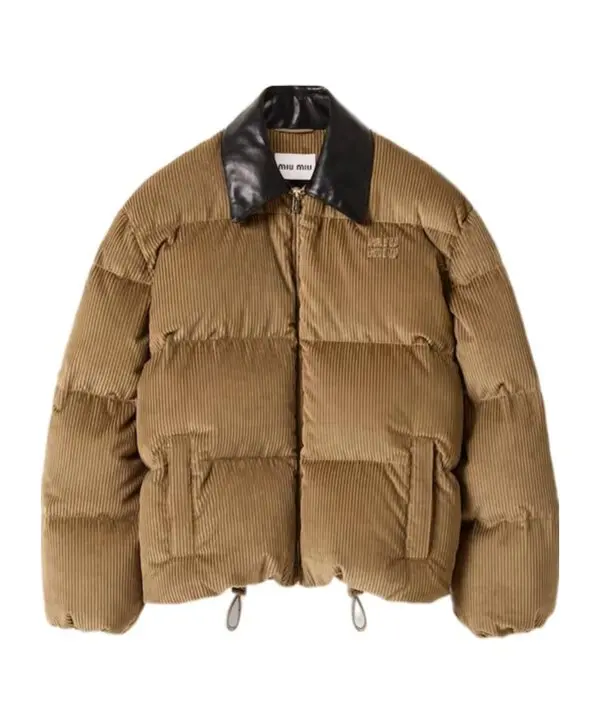 Miu Miu Quilted Leather Collared Zip Up Jacket - No