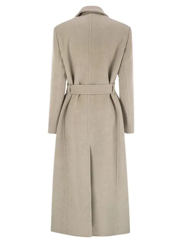 Brunello Cucinelli Double-breasted Long Coat - Nude