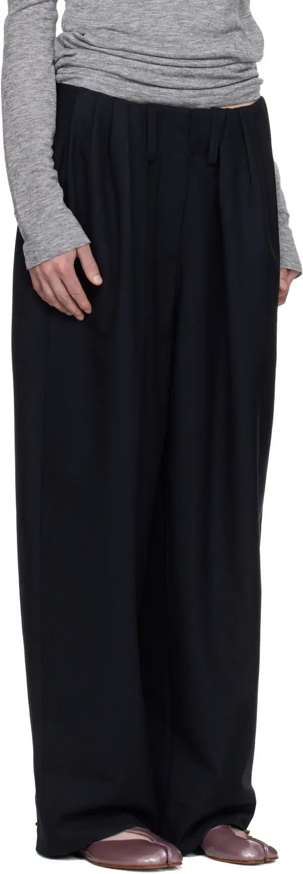 OPEN YY Gathered Wide-leg Trousers