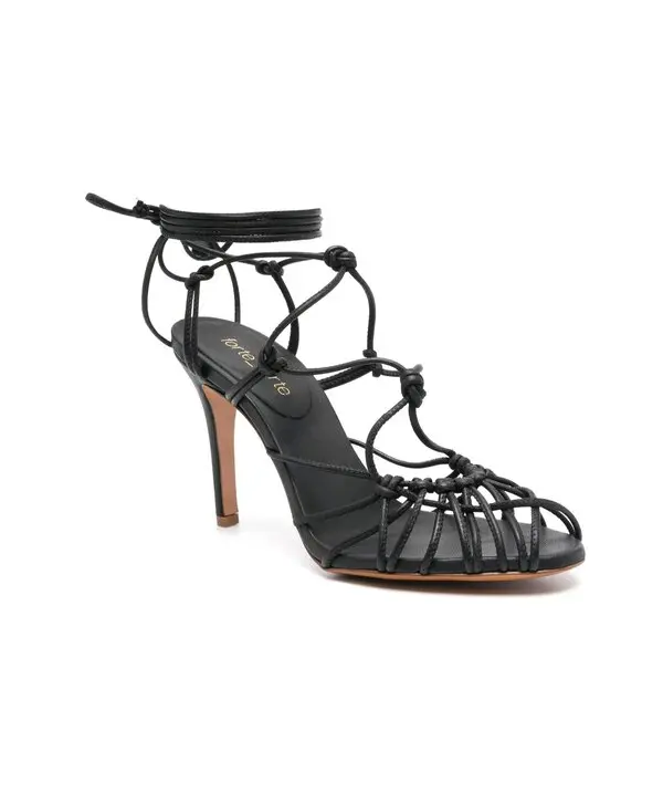 FORTE_FORTE 95mm Stiletto Heel Lace-up Sandals With Knot Detailing