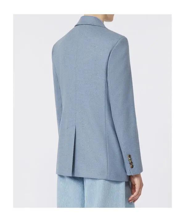 Max Mara Single-breasted Blazer With Classic Lapel And Patch Pockets - Blue