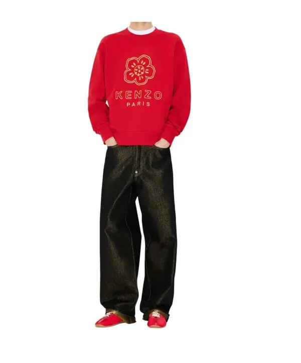 Kenzo Boke Flower Embroidered Cotton Sweatshirt