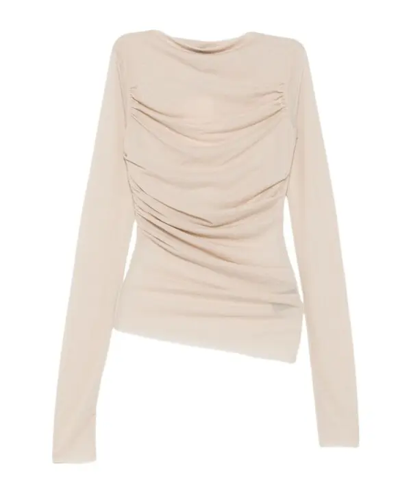 Soeur Gaia Draped Long Sleeve Top - No