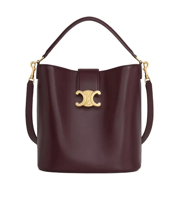 Celine Medium Bucket Bag In Smooth Calfskin - Red