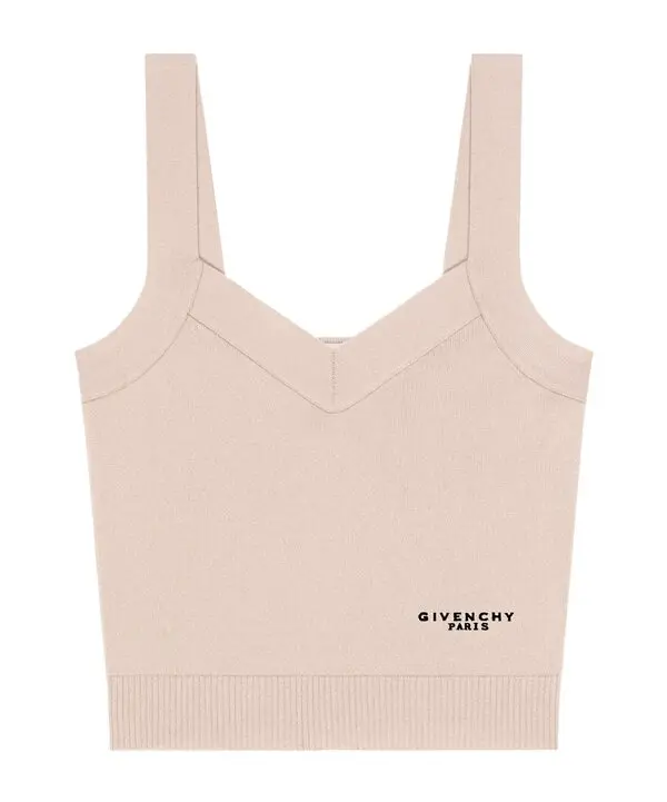 Givenchy Wool And Cashmere V-neck Tank Top - Powder