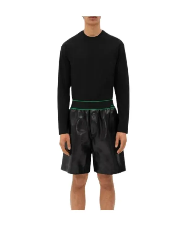 Bottega Veneta Logo Crew Neck Long Sleeve T-shirt - Black