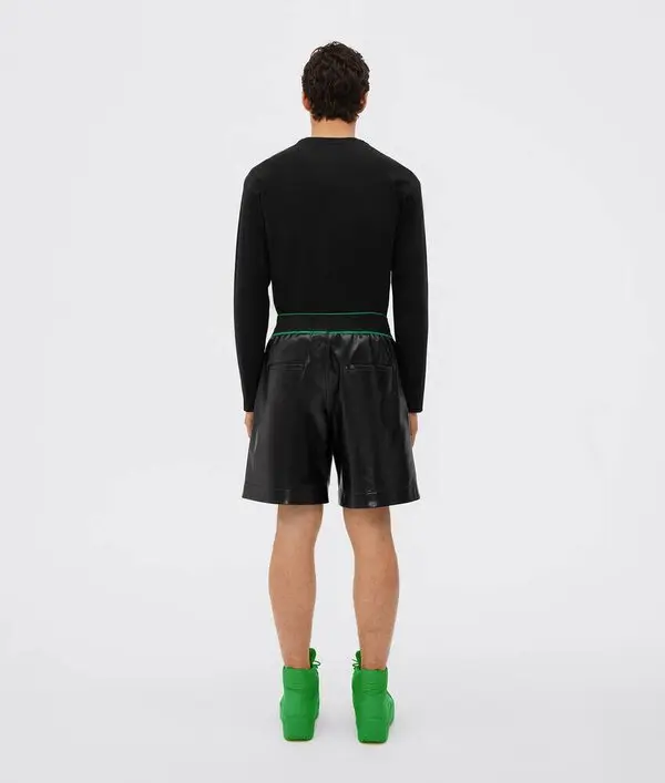Bottega Veneta Logo Crew Neck Long Sleeve T-shirt - Black