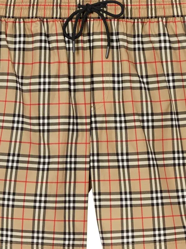 Burberry Vintage Check Drawstring Swim Shorts - Brown