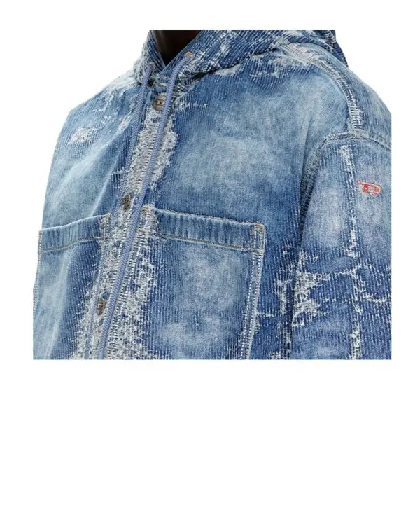 DIESEL® Distressed Denim Hooded Jacket