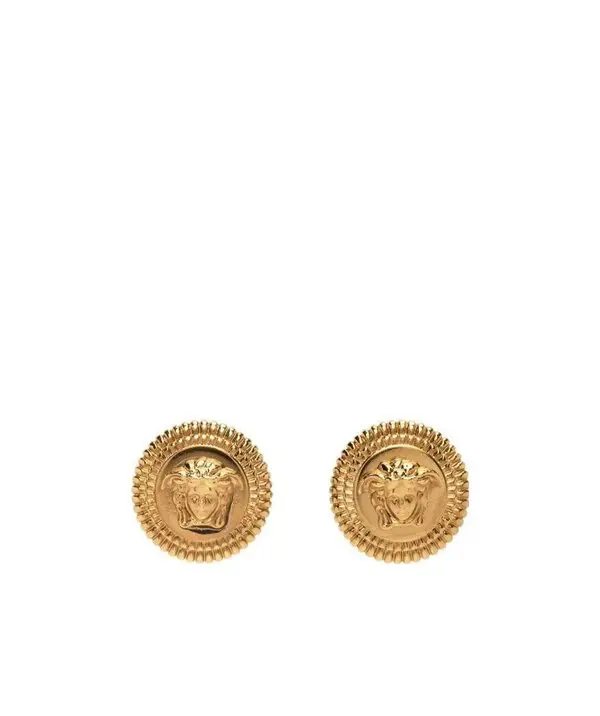 Versace Medusa Stud Earrings - Yellow