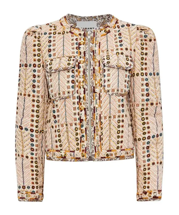 Isabel Marant Étoile Christy Jacket With Geometric Floral Pattern - Nude