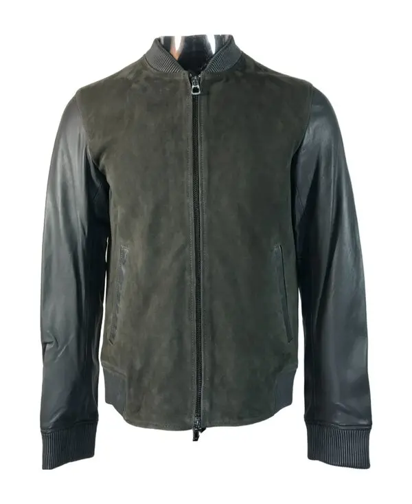 Emporio Armani Leather And Suede Bomber Jacket