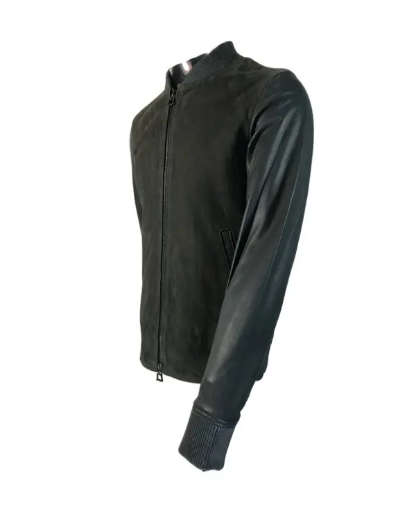 Emporio Armani Leather And Suede Bomber Jacket