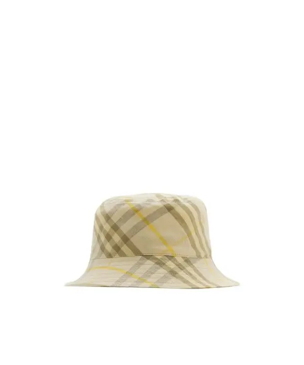 Burberry Checkered Wide-brim Bucket Hat - Nude