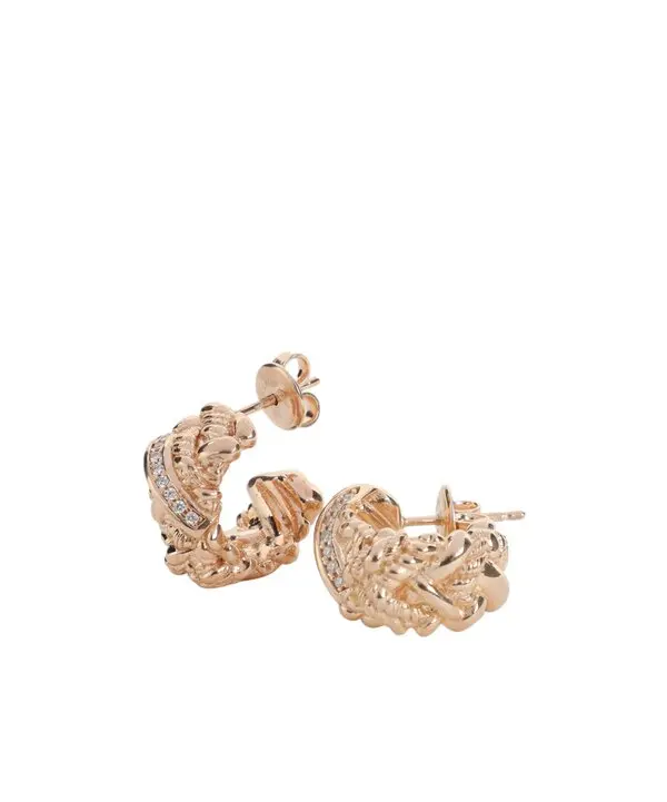 Bottega Veneta Embellished Intreccio Hoop Earrings - Yellow