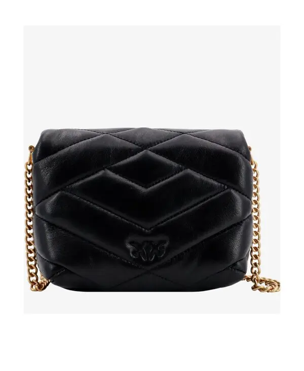 Pinko Love Birds Buckle Quilted Shoulder Bag