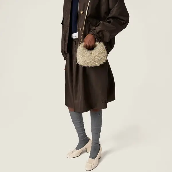 Miu Miu Logo Lettering Zipped Shoulder Bag