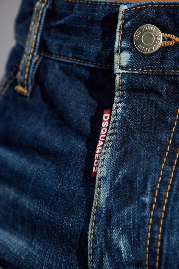 Dsquared2 Whiskering Effect Distressed Jeans - Blue