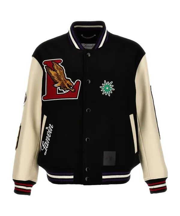 LANVIN X Future Logo-patch Varsity Bomber Jacket