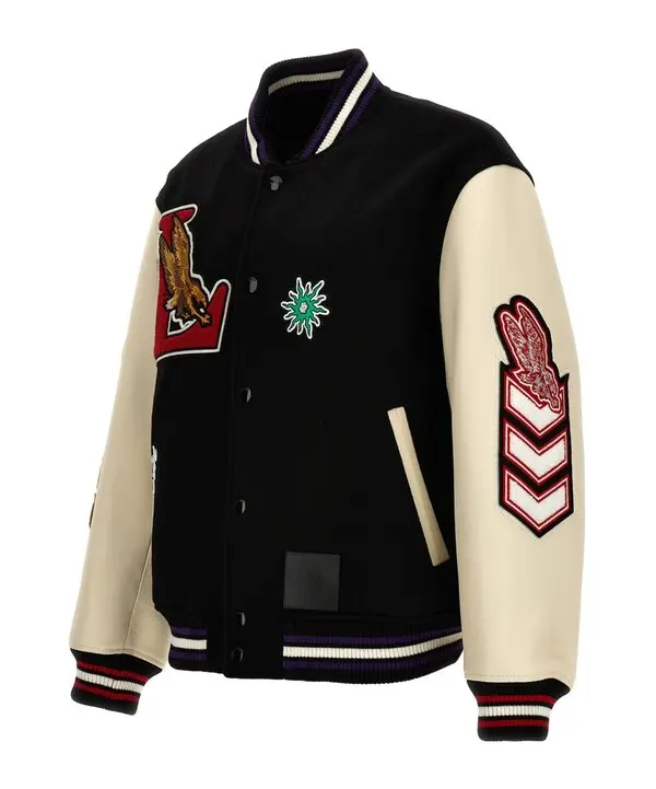 LANVIN X Future Logo-patch Varsity Bomber Jacket