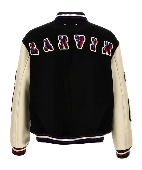 LANVIN X Future Logo-patch Varsity Bomber Jacket