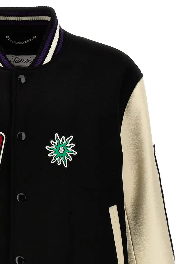 LANVIN X Future Logo-patch Varsity Bomber Jacket