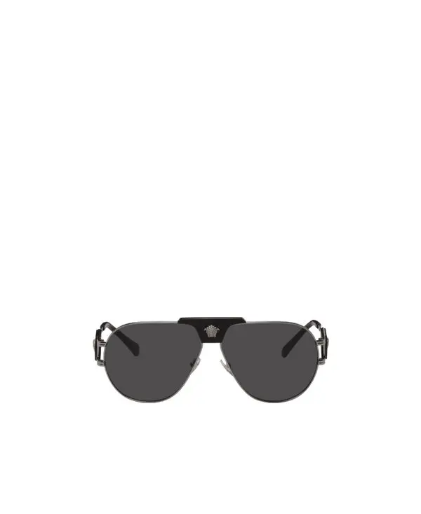 Versace Aviator Sunglasses With Medusa Hardware - Black