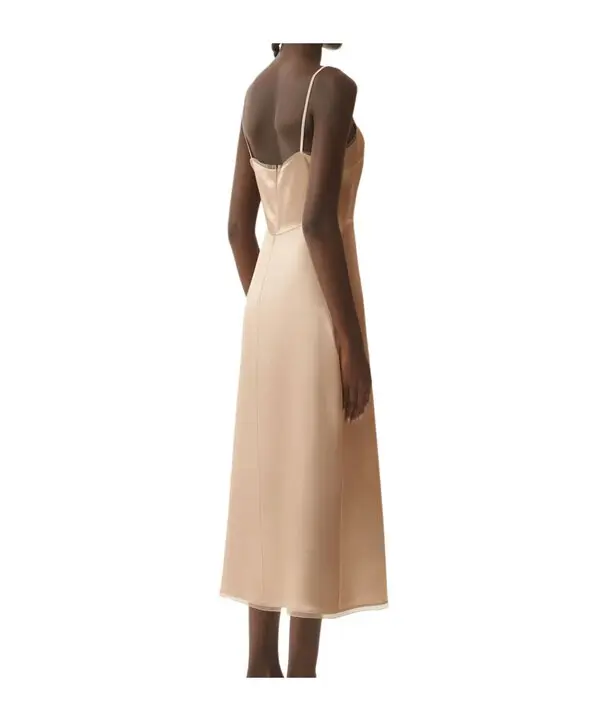 Fabiana Filippi Asymmetrical Satin Cape Dress