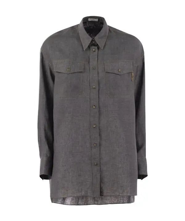 Brunello Cucinelli Lightweight Button-up Shirt With Chest Pockets