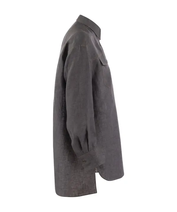 Brunello Cucinelli Lightweight Button-up Shirt With Chest Pockets