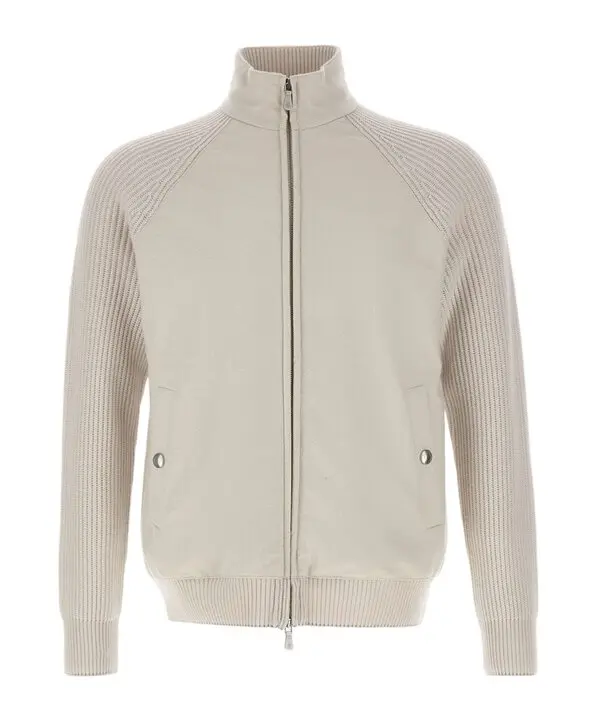 Eleventy Ribbed Knit Jacket - Nude