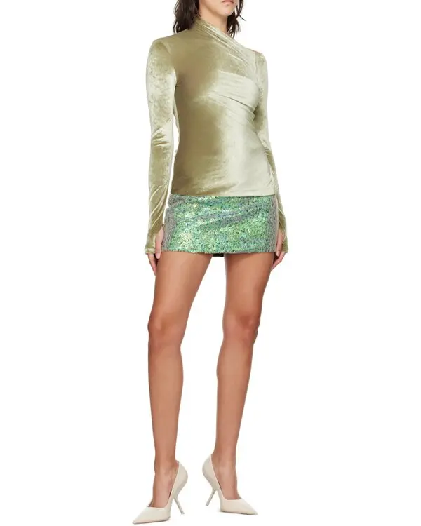 Helmut Lang Velvet Asymmetric Top With Thumbholes - Multicolor