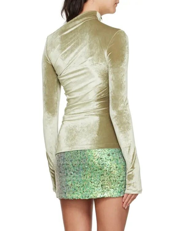 Helmut Lang Velvet Asymmetric Top With Thumbholes