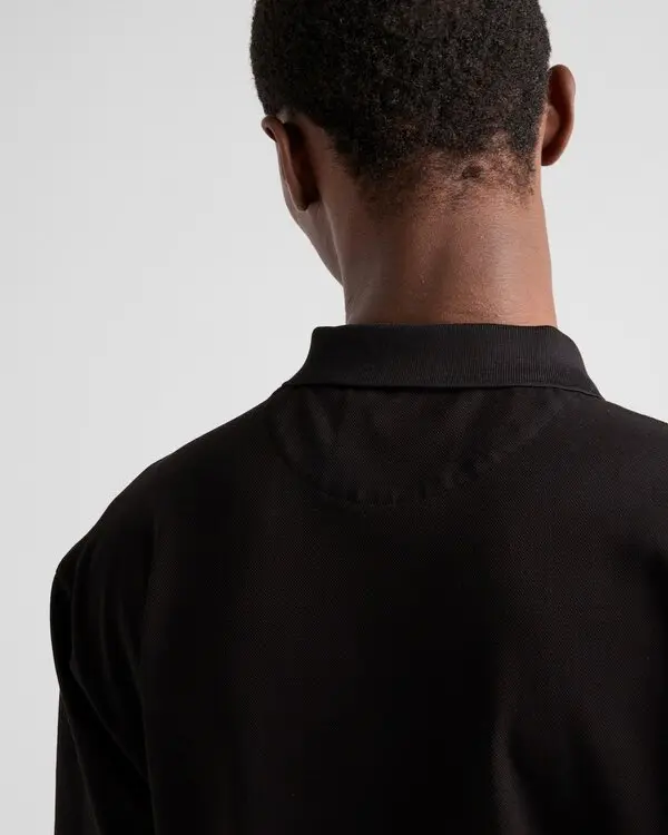 Prada Piqué Short-sleeved Polo Shirt