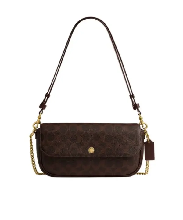 COACH Brook Flap Chain Bag In Signature Canvas - Maple Color