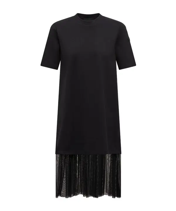 Moncler Layered Midi Dress With Gathered Tulle Skirt
