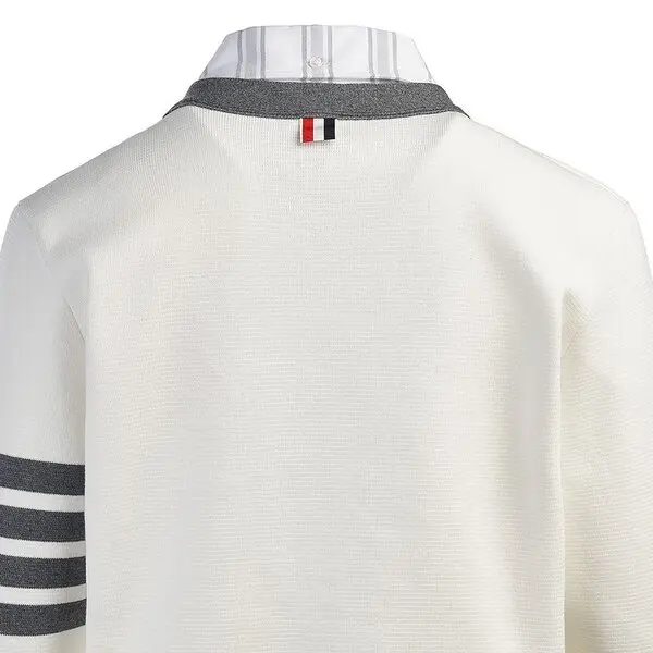 Thom Browne Milano Oxford Layered Shirt Cardigan - White
