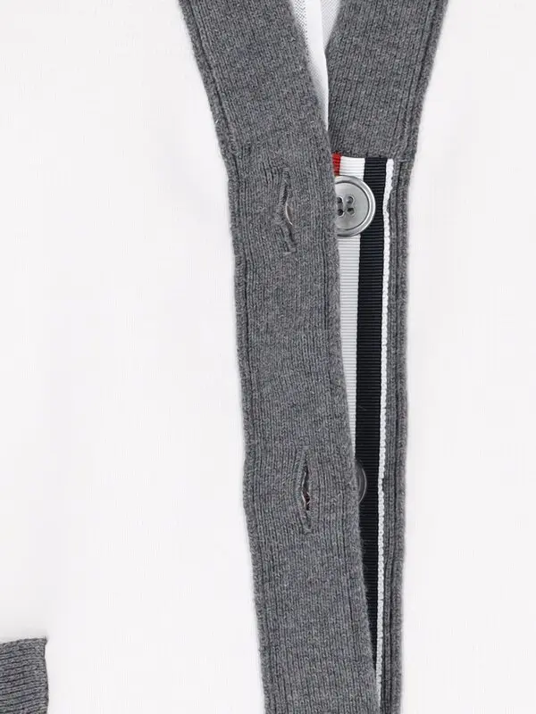 Thom Browne Milano Oxford Layered Shirt Cardigan - White