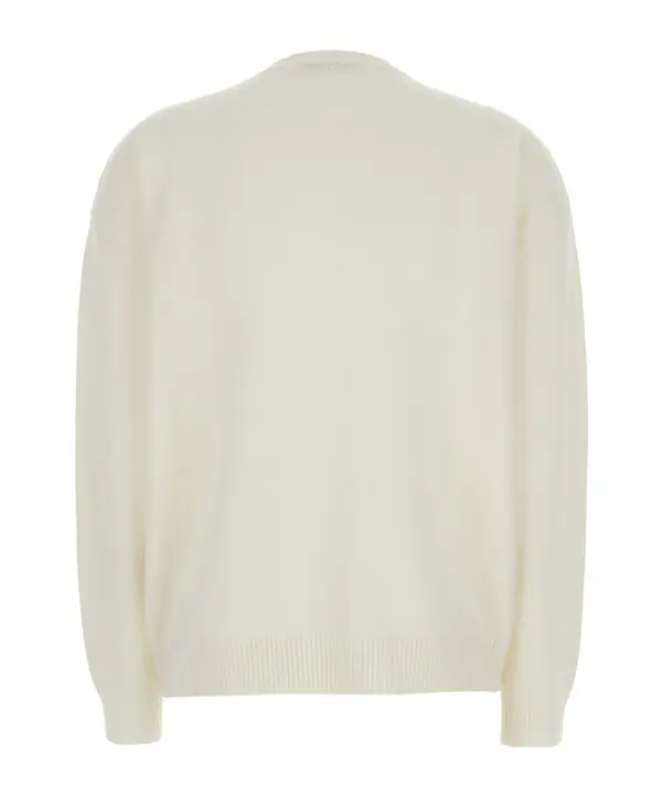 Max Mara Crewneck Long-sleeved Jumper With Embroidered Logo - No