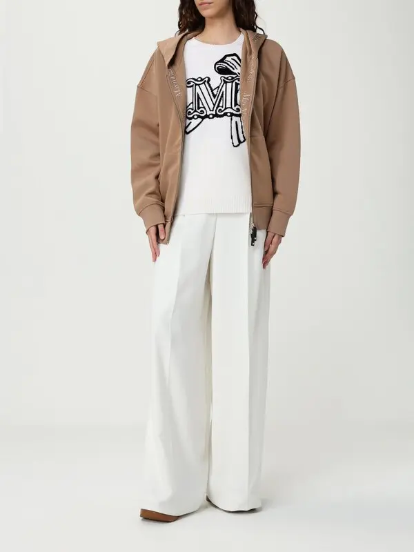 Max Mara Crewneck Long-sleeved Jumper With Embroidered Logo - No