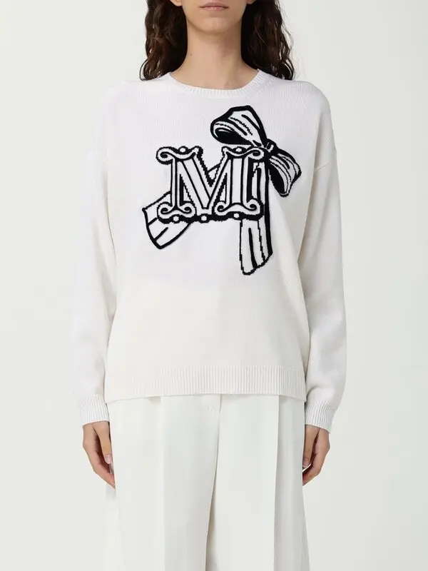 Max Mara Crewneck Long-sleeved Jumper With Embroidered Logo - No