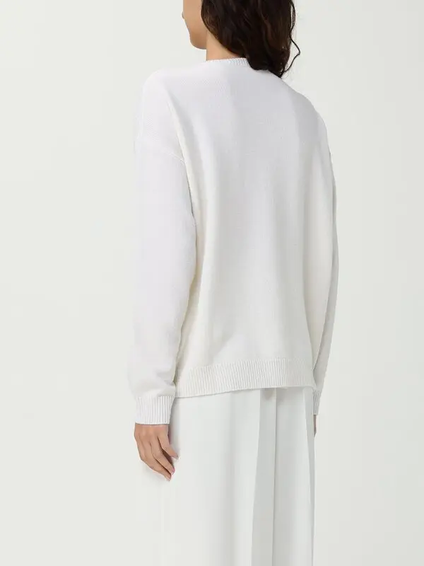 Max Mara Crewneck Long-sleeved Jumper With Embroidered Logo - No