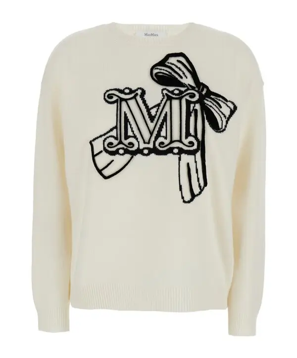 Max Mara Monogram-pattern Sweater - White